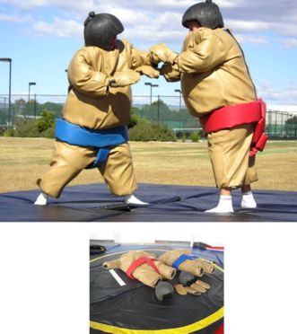 Kids Sumo Suits(For Kids 12 Yrs. and Under)-Includes Helmets, Gloves ...